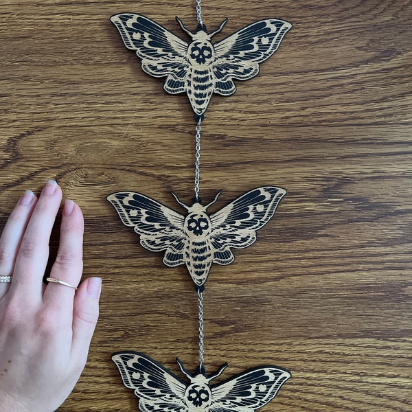 Insect Garland Wood Wall Hanging Decor | Hawkmoth | Luna Moth | Winged ...