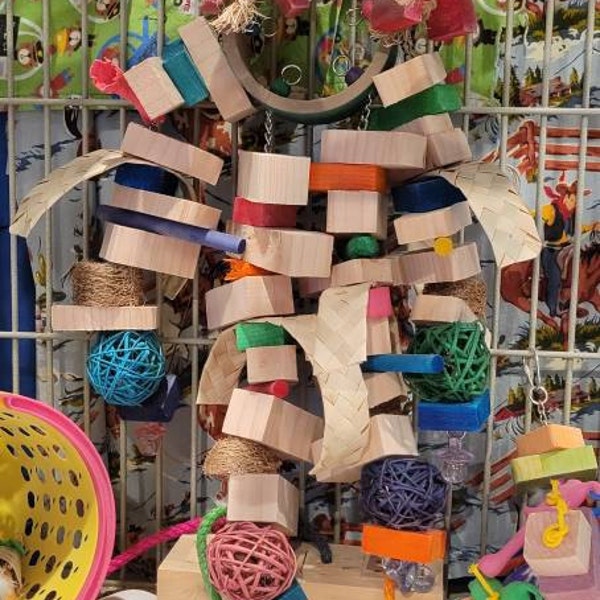 LARGE Parrot TOY ** FIRECRACKER ** Perfect for Pluckers and Foragers - Etsy