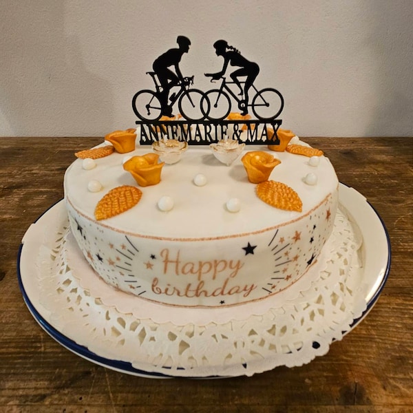 Bicycle Couple Cake Topper ,bicycle Wedding Cake Topper, Bike Rider ...