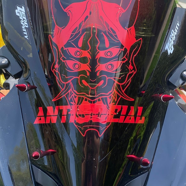 Hannya Mask Japanese Decal Sticker / Drawn by Hand / Window Body ...
