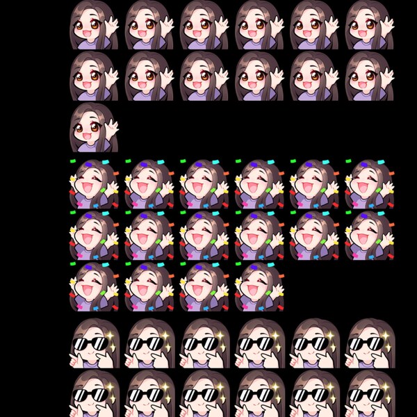 SUPER SET Cute Girl Chibi Emotes vanilla Skin/light Pink Hair for ...