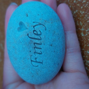 Custom Engraved Word Stone Personalized Grey Stone - Etsy