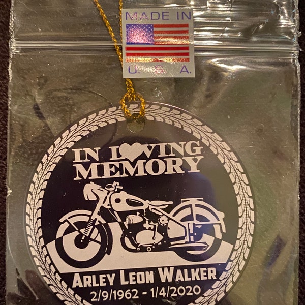 Biker - in Loving Memory - Remembrance Keepsake Engraved Ornament ...
