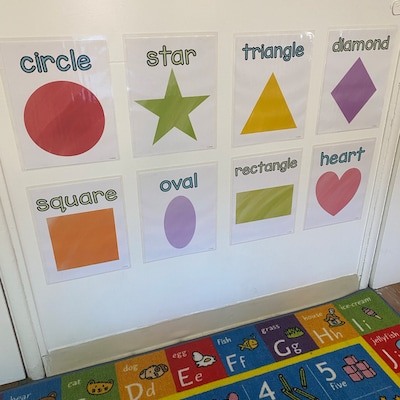Printable Shape Posters Classroom Decor, Shiplap, Watercolor, 2D Shapes ...