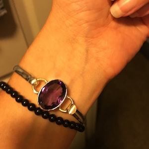 Natural Amethyst Bracelet-handmade Bracelet-925 Sterling Silver ...