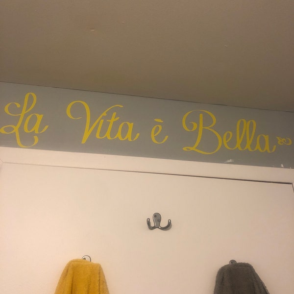 La Vita E Bella (life is Beautiful) Vinyl Lettering Wall Decal Sticker ...
