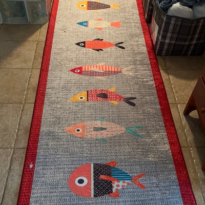Non Slip Washable Fish Blue Kitchen Rug Runner Carpet Mat - Etsy