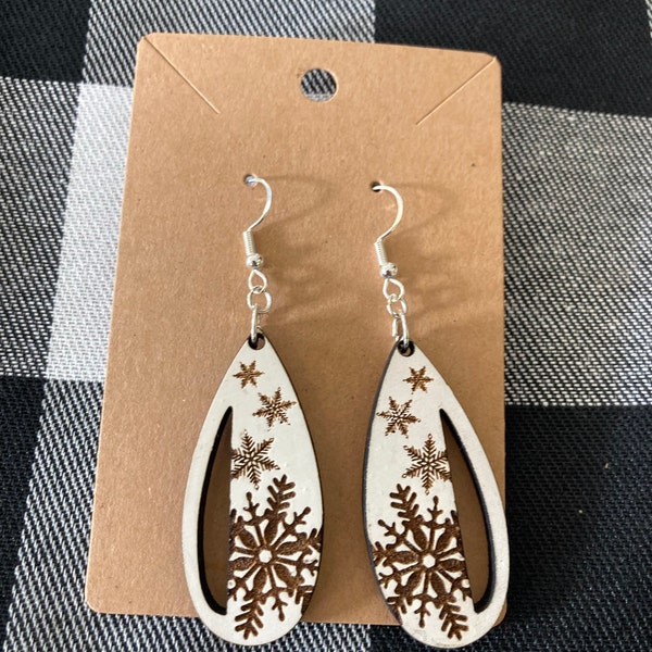 Snowflake Winter Laser Engraved Earrings Digital Download, Laser Cut ...