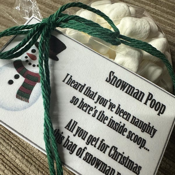 Digital Version - Snowman Poop Poem Tag - Download/printable PDF - Etsy