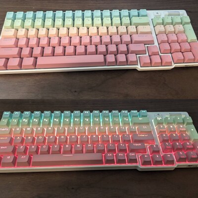 Gradient Yellow Side-printed Keycap Set, OEM Profile, Shine-through ...
