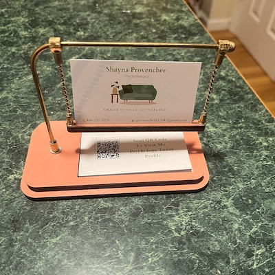 White Business Card Stand, Business Card Holder for Desk, Business Card ...