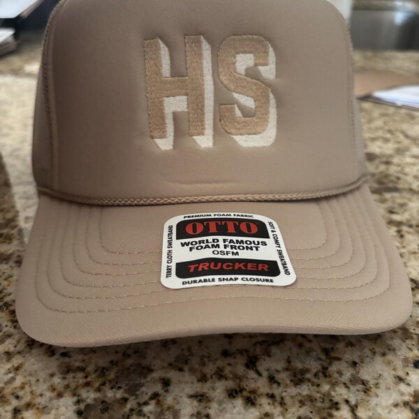 Personalized Initials, City, Letters Embroidered Foam Trucker Hat ...