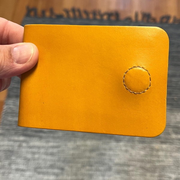 Thin Leather Wallet, Hand Sewing Simple Wallet, Burgundy Leather ...