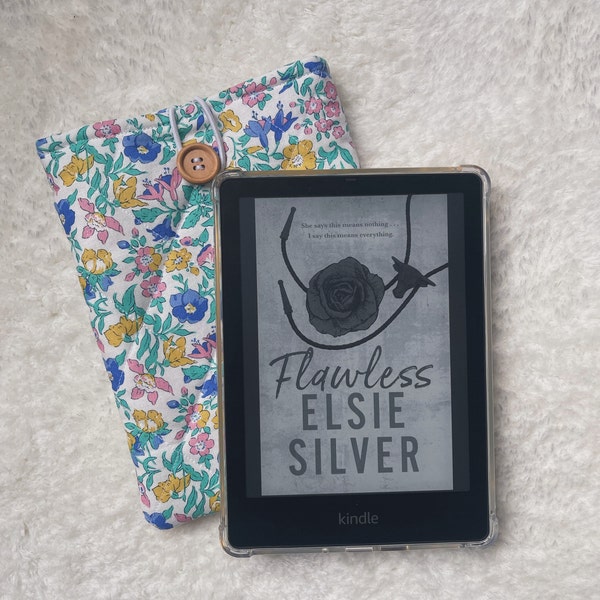 Quilted Kindle Case With Elastic Closure - Strawberry Fruit Fabric ...