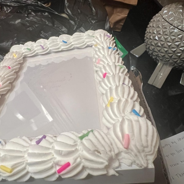 Fake Cake Photo Frame White With Colorful Sprinkles and Cherries on Top ...