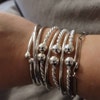 925 Sterling Silver Bangles, 6 Design Bangles, Stackable Bangles, Silver Bangle for Her/him ...