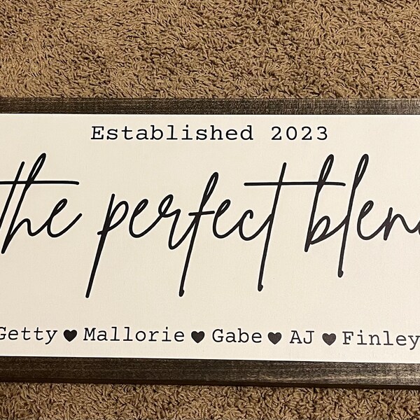 The Perfect Blend Family Signs Personalized, Perfect Blend Sign ...