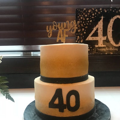 Young AF Cake Topper / Birthday Cake Topper / Old AF Cake Topper ...