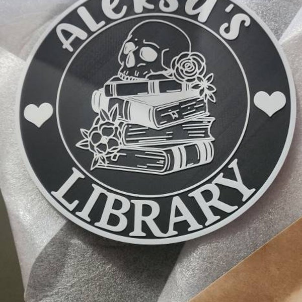 Library Street Sign Bookshelf Sign Personalized Laser Engraved Bookish ...