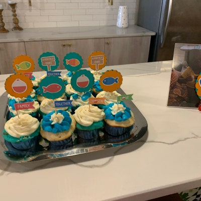 Fishing Cupcake Toppers, Printable Cupcake Toppers, Fishing Adoption ...