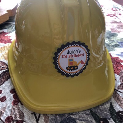 Personalized Plastic Construction Party Hats Construction - Etsy