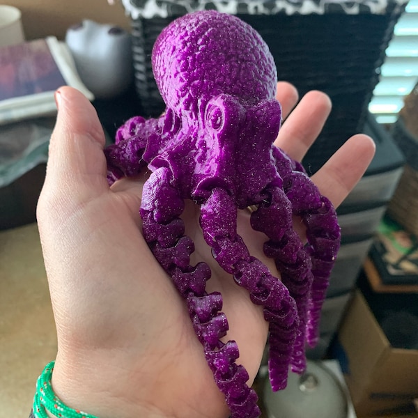 Octopus Fidget Toy, Lifelike Articulating 3D Printed Octopus Fidget ...