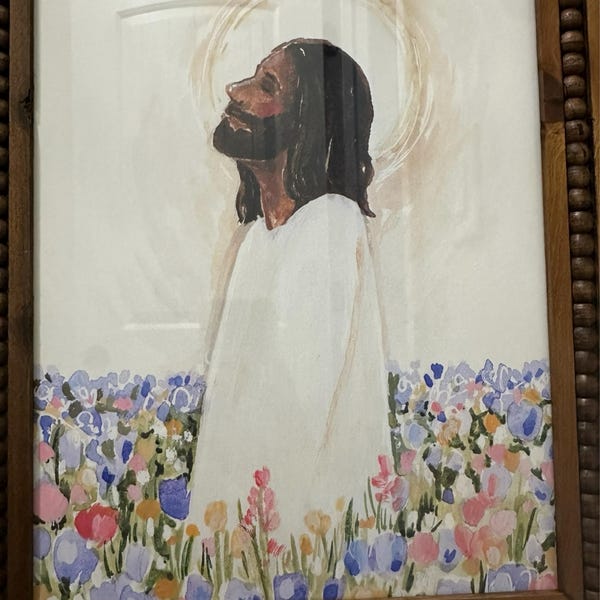 My Savior in Flowers, Jesus Christ Art, Jesus Christ Artwork, Jesus ...