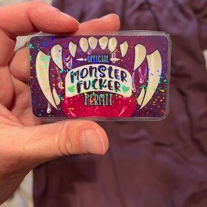 Monster Lover/ Fker Permit Laminated Holographic - Etsy