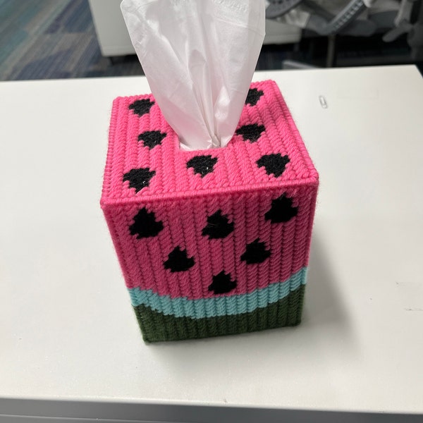 FLYING WITCH Plastic Canvas Tissue Box Topper Handmade Boutique Style ...