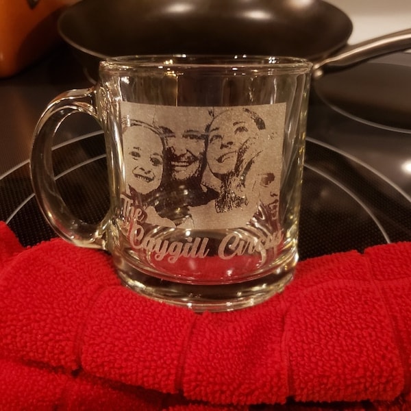 Custom 19.5 OZ Wine Glass Etched Photo Glassware / Engraved Red Wine ...