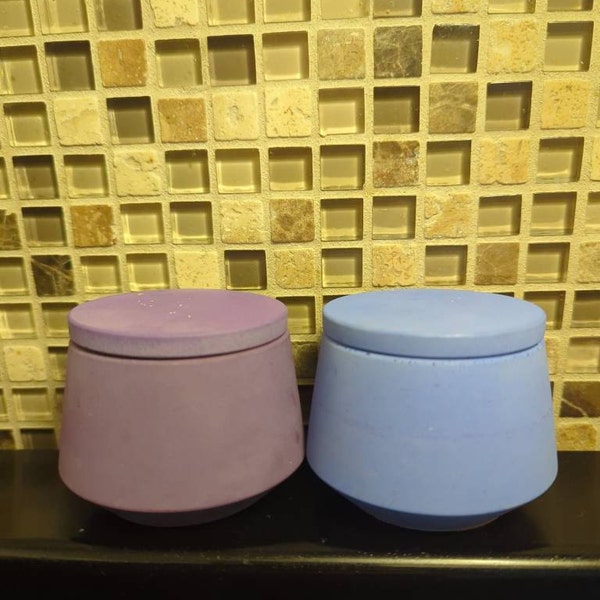 2 Inch Jane Concrete Salt Cellar Spice Lidded Pinch Jar - Muted Colors ...