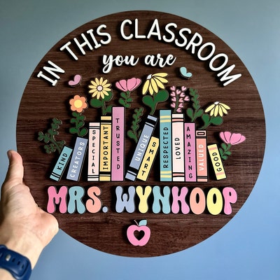 Disco Classroom Door Sign, Groovy Teacher Door Hanger, Back to School ...