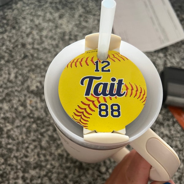 Softball Tumbler Topper, Personalized, Fits Stanley Tumblers 20oz, 30oz ...