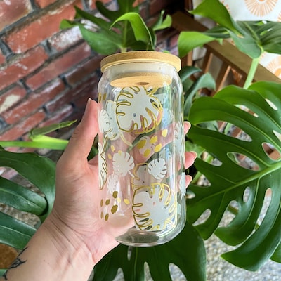 Monstera 16oz Glass Can Cutfile, Svg Dxf Png Files Digital Download - Etsy