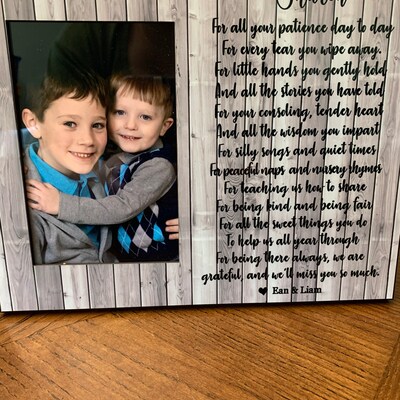 Personalized Babysitter Picture Frame / Nanny Preschool Teacher Daycare ...