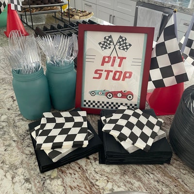 Pit Stop Vintage Race Car Sign, Race Car Birthday Party, Race Car ...