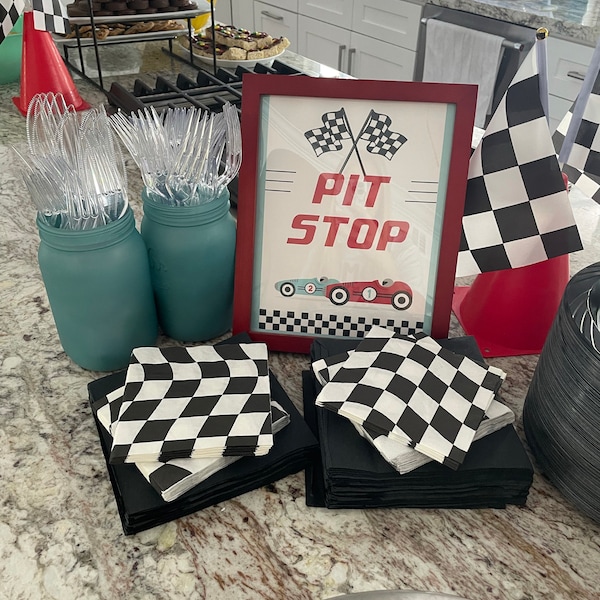 Pit Stop Vintage Race Car Sign, Race Car Birthday Party, Race Car ...