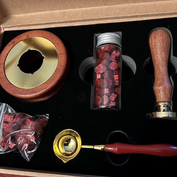 Wax Seal Stamp Kit With Gift Box, Wax Seal Beads With Wax Seal Stamp ...