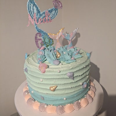 Pastel Mermaid Tail in Teal Pink and Purple - Etsy UK