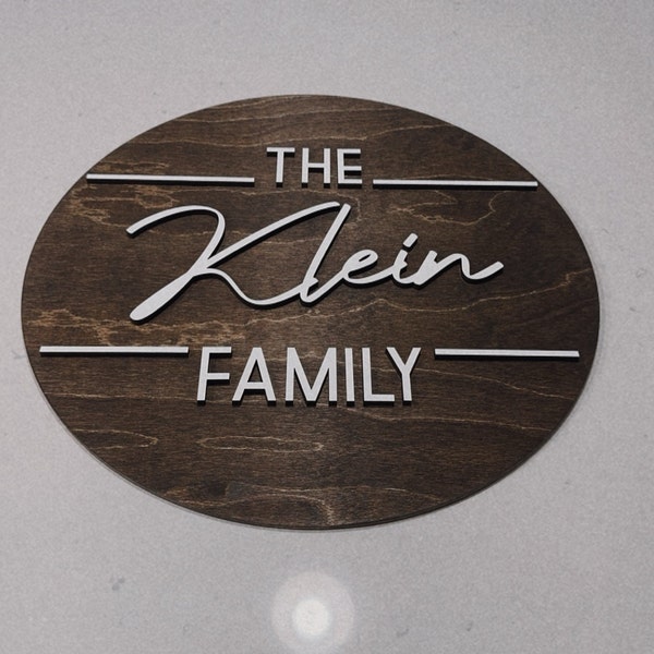 Personalized Round Family Wall Sign, Personalized 3D Wood Sign ...