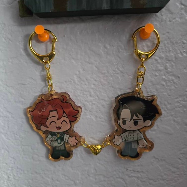 Rody and Vincent Heart Magnet Keychain Set | Dead Plate 6.5 Cm Double ...