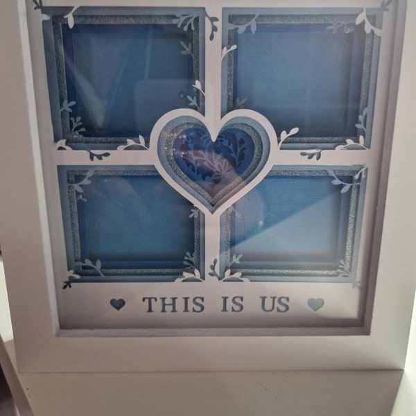 3D Family Gallery Shadow Box, Custom Name, Multi Photo Frame, Family ...