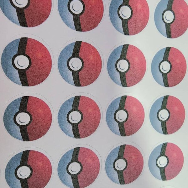 Poke Ball Stickers, Printed Stickers, Poke Mon Go Stickers, Phone Game ...