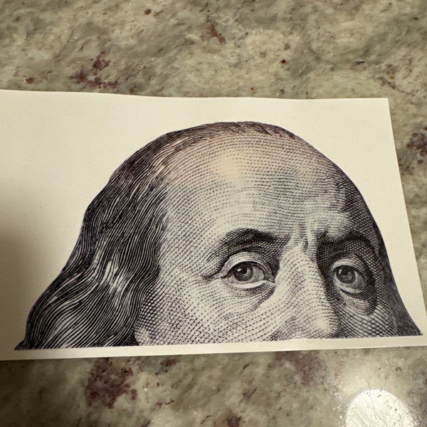 Benji 100 Benjamin Franklin - Peeker - Sticker - Decal - Etsy