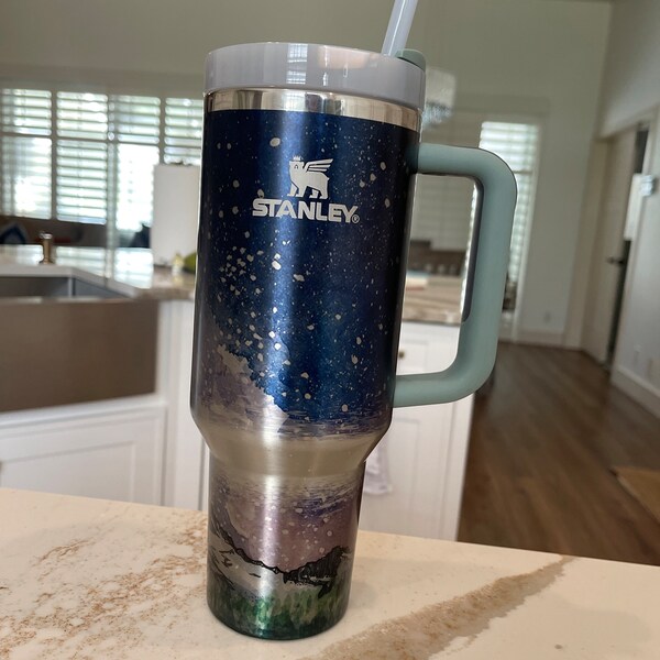 Mountain Scenic Galaxy Authentic Stanley Quencher 40oz Sublimated SS Shale - Etsy