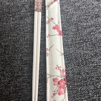 Asian Oriental Handmade Cherry Blossom Sakura Fabric Chopsticks Sleeve ...