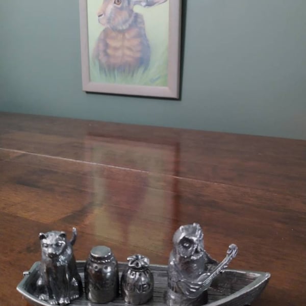 The Owl & the Pussy Cat Thimble Set, Pewter Collectible Thimbles Gift ...