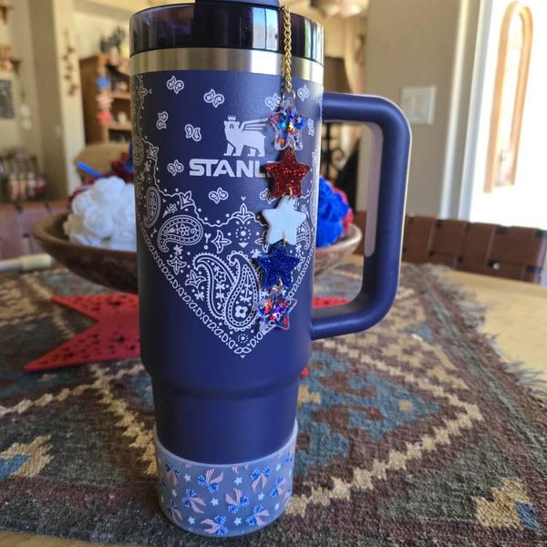 Short Tropical Monstera Stanley Straw Charm, Straw Dangle, Stanley ...