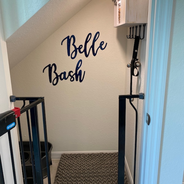 Custom Word Sign Metal Personalized Nursery Name Sign Cursive Word ...