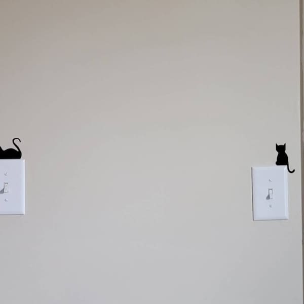 Cat Light Switch Decal-lightswitch Sleeping Kitten Decal-light Switch ...